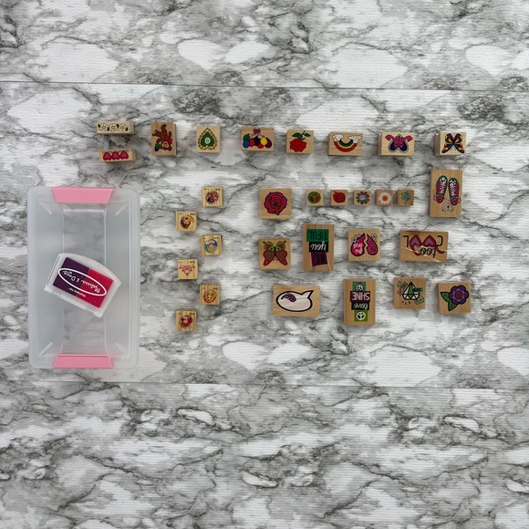 Toys | Ink Stamp Collection Set With Case Ink Pad | Poshmark